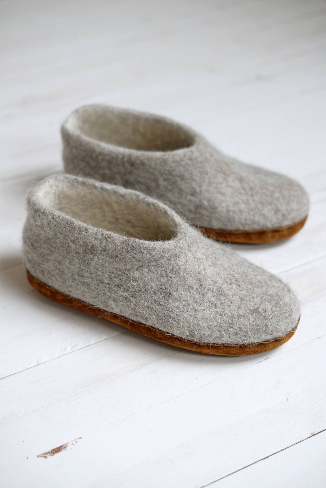 Boiled Wool Slippers Made From Natural Sheep's Wool - Etsy