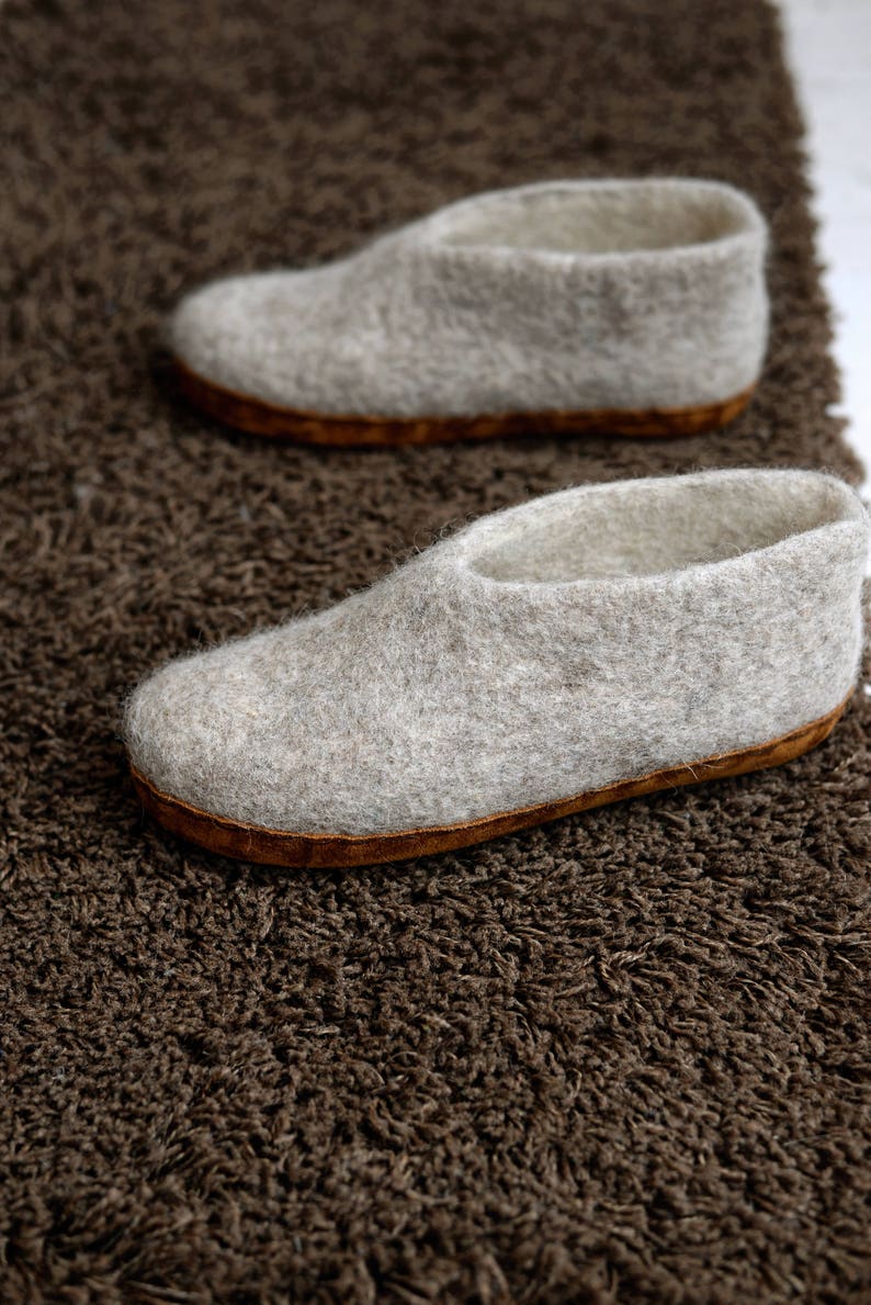 Boiled Wool Slippers Made From Natural Sheep's Wool - Etsy