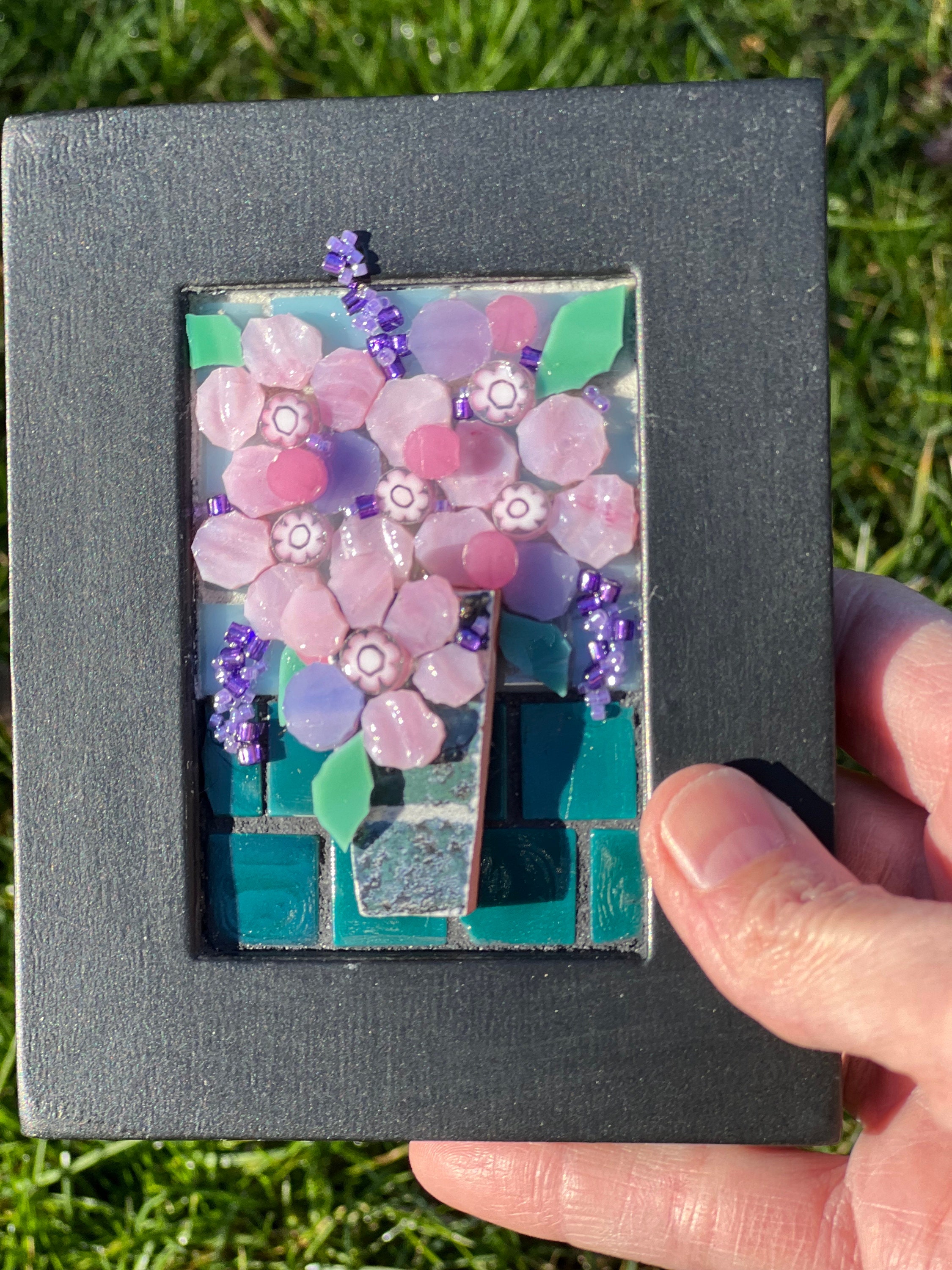 Mini Floral Mosaic in Standing Frame - Etsy