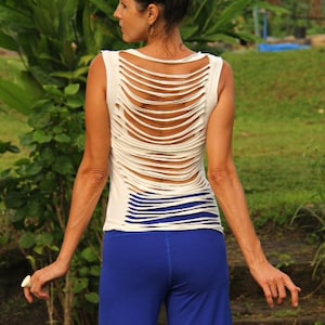TATTERED TANK TOP - Shredded Sexy Open Back - Cut Out Top - - Etsy