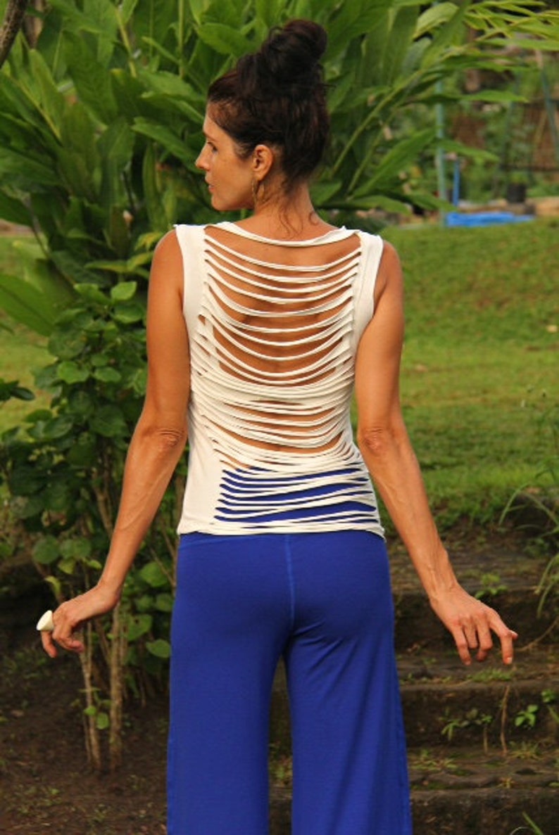 TATTERED TANK TOP Shredded Sexy Open Back Cut Out Top - Etsy