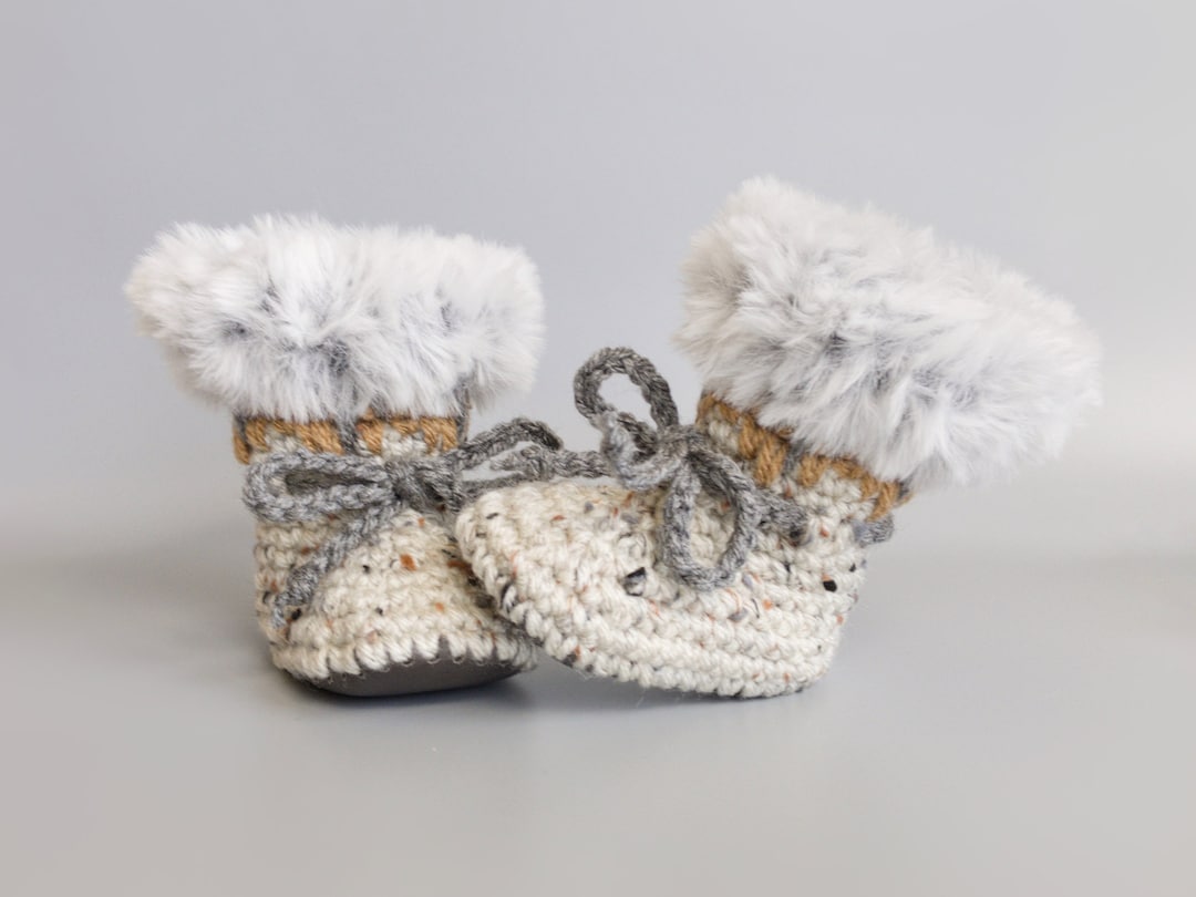 Winter Baby Shoes, Gender Neutral Baby Gift, Oatmeal Baby Booties ...