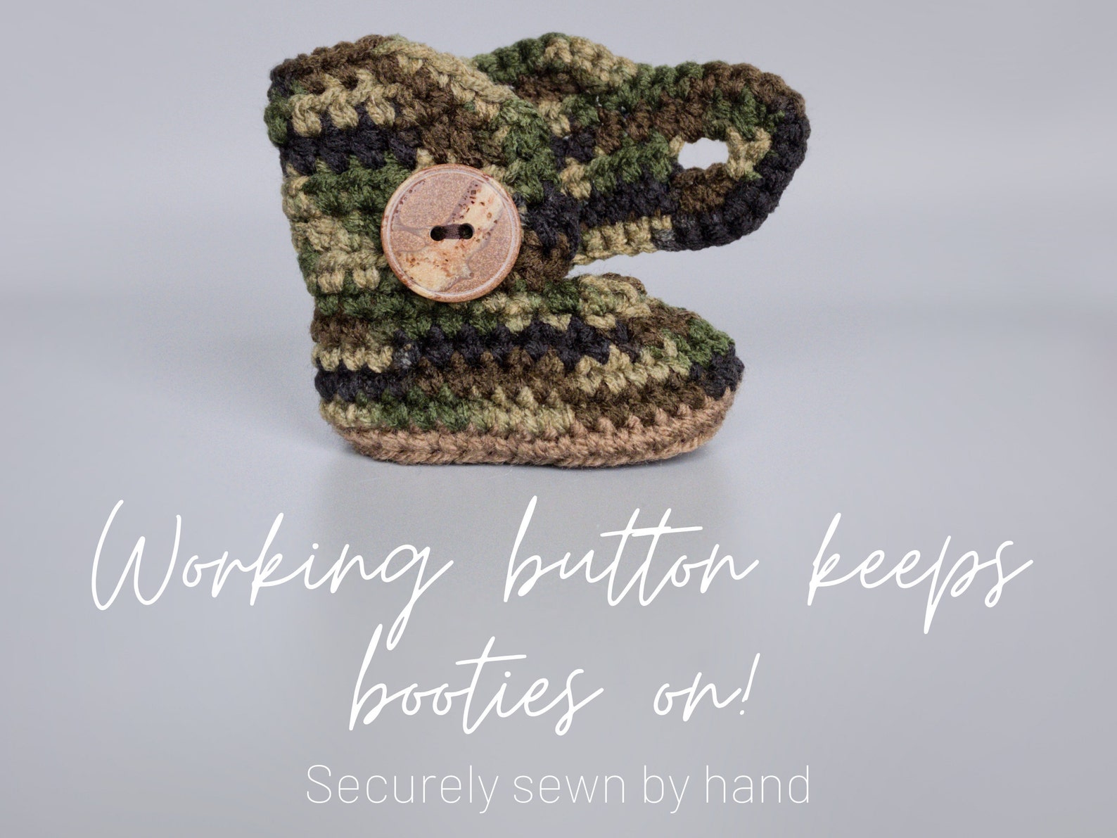 Gender Neutral Newborn Baby Booties in Oatmeal Wheat Stone | Etsy