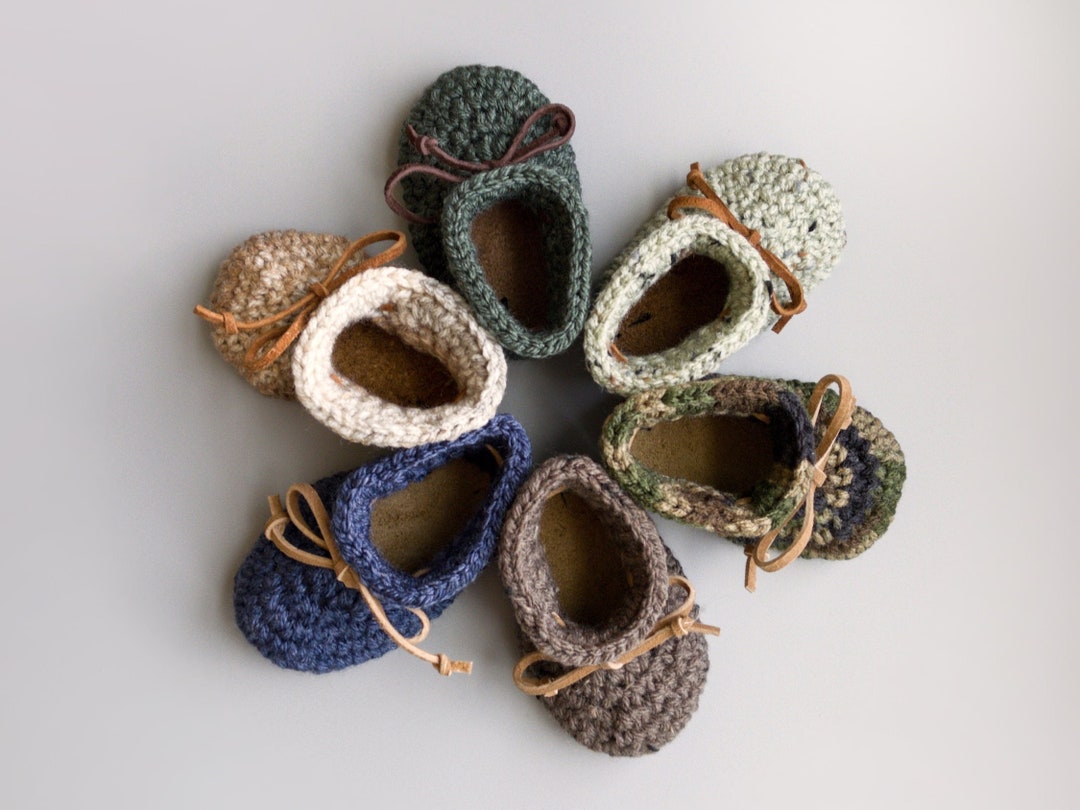 Gender Neutral Baby Shoes That Stay On, Handmade Brown and Green Unisex ...