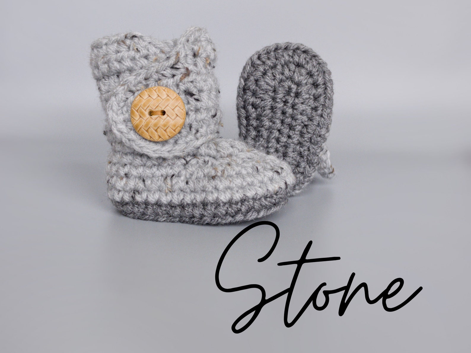 Gender Neutral Newborn Baby Booties in Oatmeal Wheat Stone | Etsy