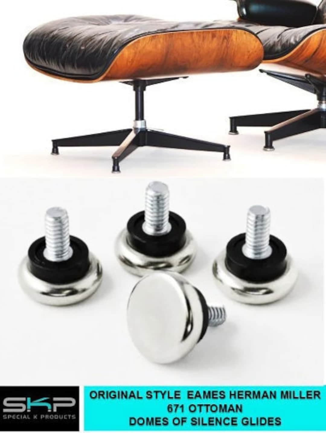 FOR Eames Herman Miller 671 Ottoman Feet Foot Glides SKP Replacement ...