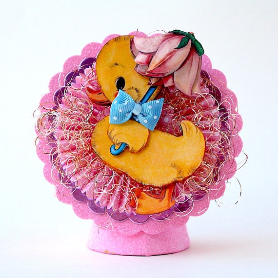 Pink Duck Shelf Sitter /tree Topper | Etsy