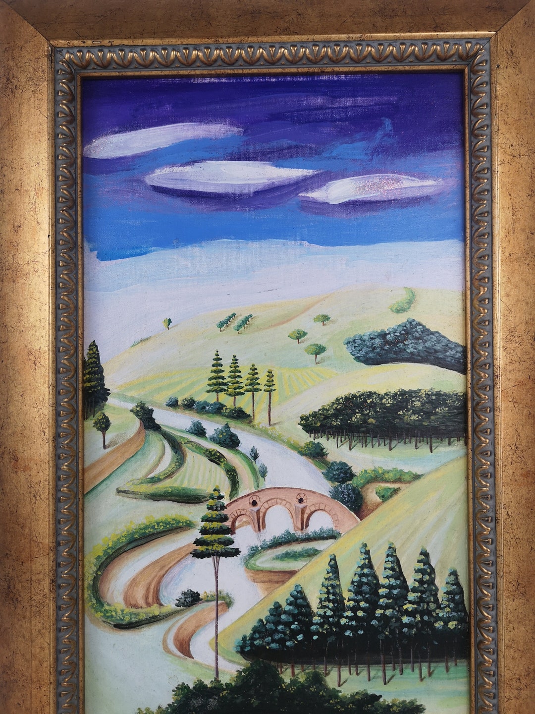 Shiny Bridge Original Tuscan Landscape Painting - Etsy