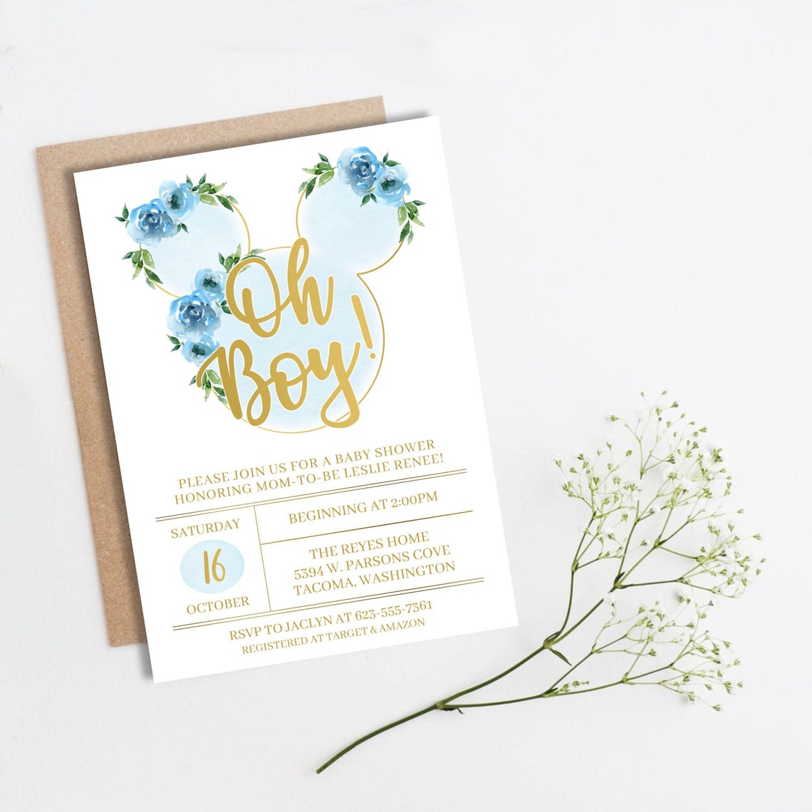 Classic Min Nie Mic Key Mouse | Baby Shower, Oh Boy, Invite, Invitation ...