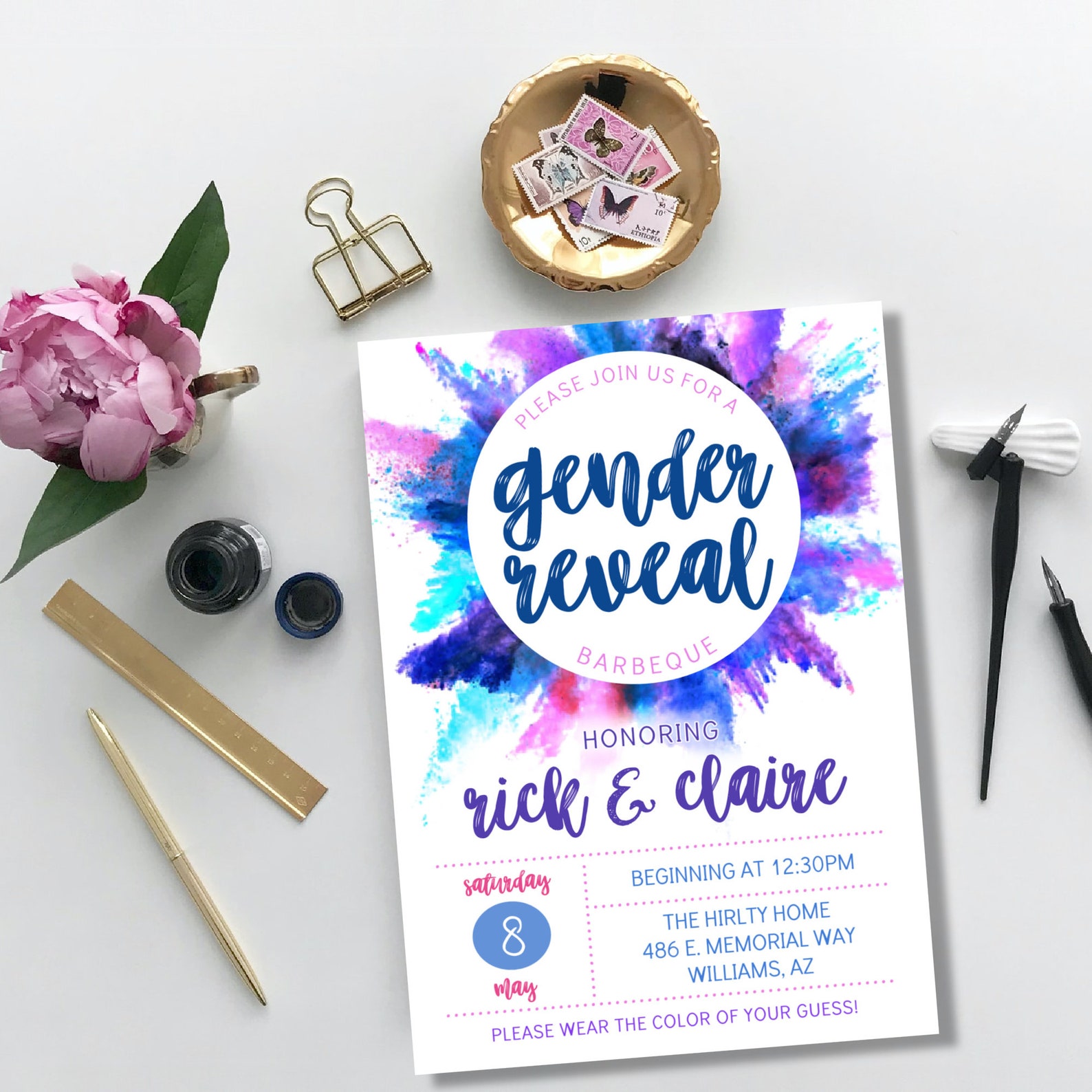 Gender Reveal Color Bomb Paint Splatter Smoke Powder - Etsy