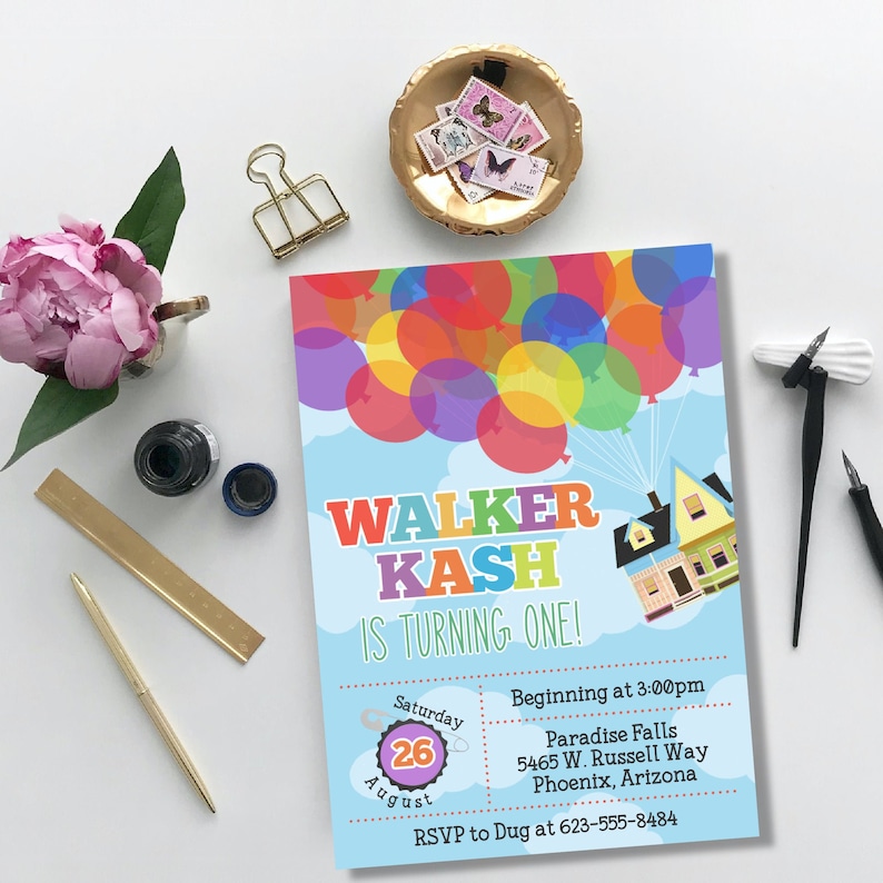 Up Movie Birthday Party Invite Invitation Russell Carl | Etsy