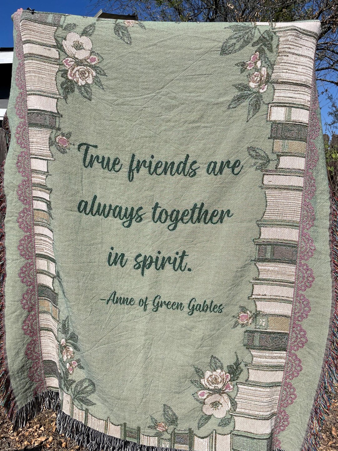 Green Book Border for Literary Lovers, Personalized Book Quote - Etsy