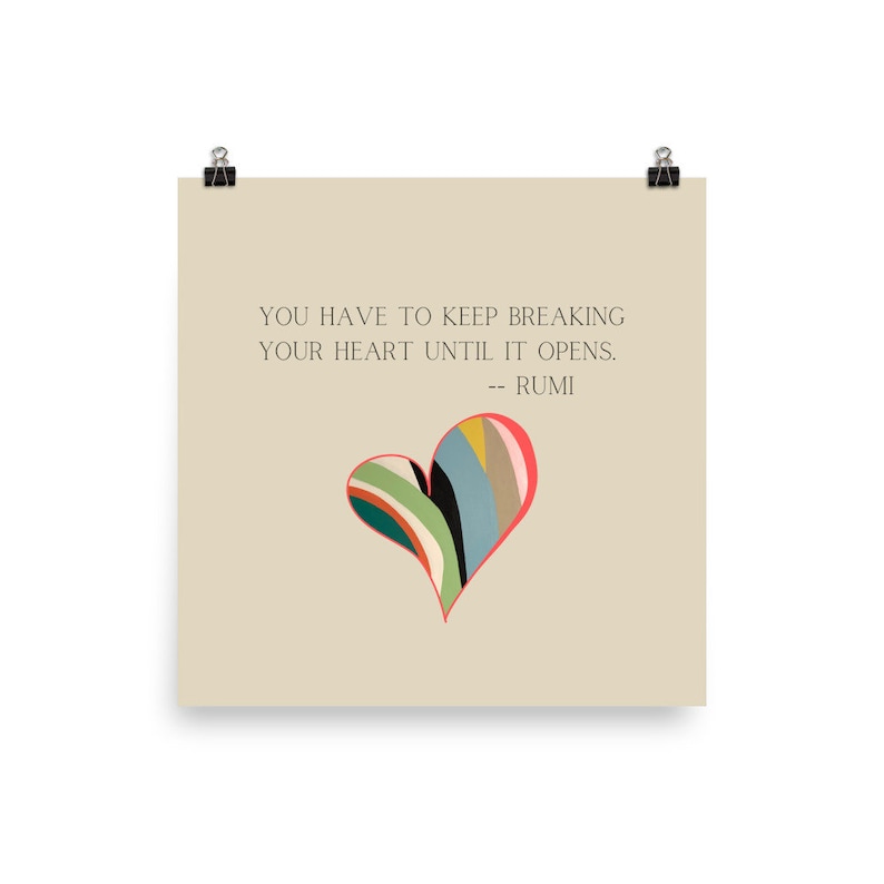 Keep Breaking Your Heart - Rumi, Heart Painting and Typography - Etsy