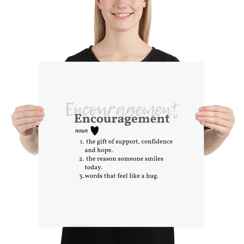 Encouragement Definition Word Design Print by Christie Olstad - Etsy