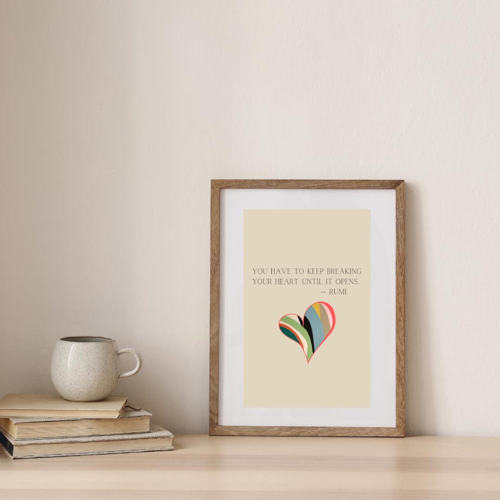 Keep Breaking Your Heart - Rumi, Heart Painting and Typography - Etsy
