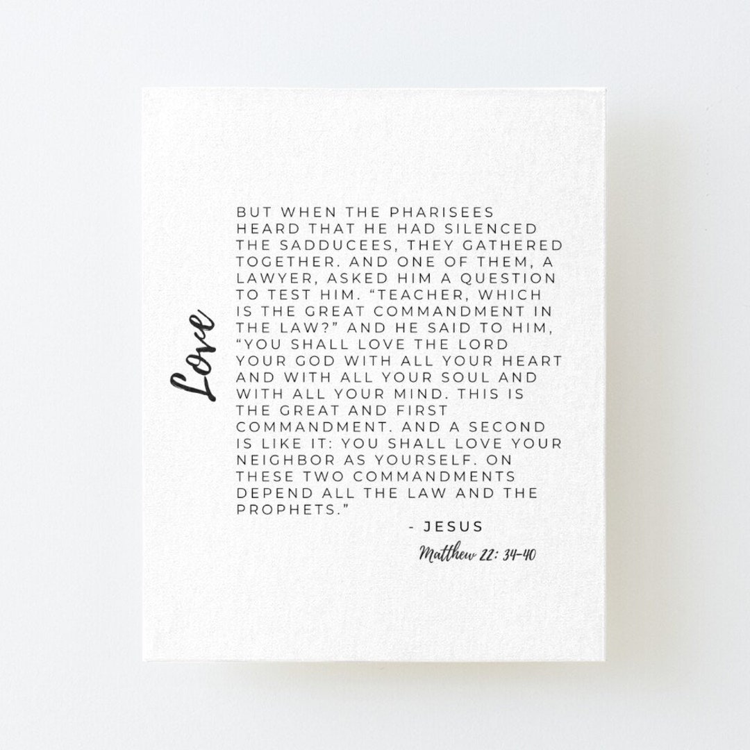 Greatest Commandment, Matthew 22:34-40, Gospel of Love, Jesus' Teaching ...