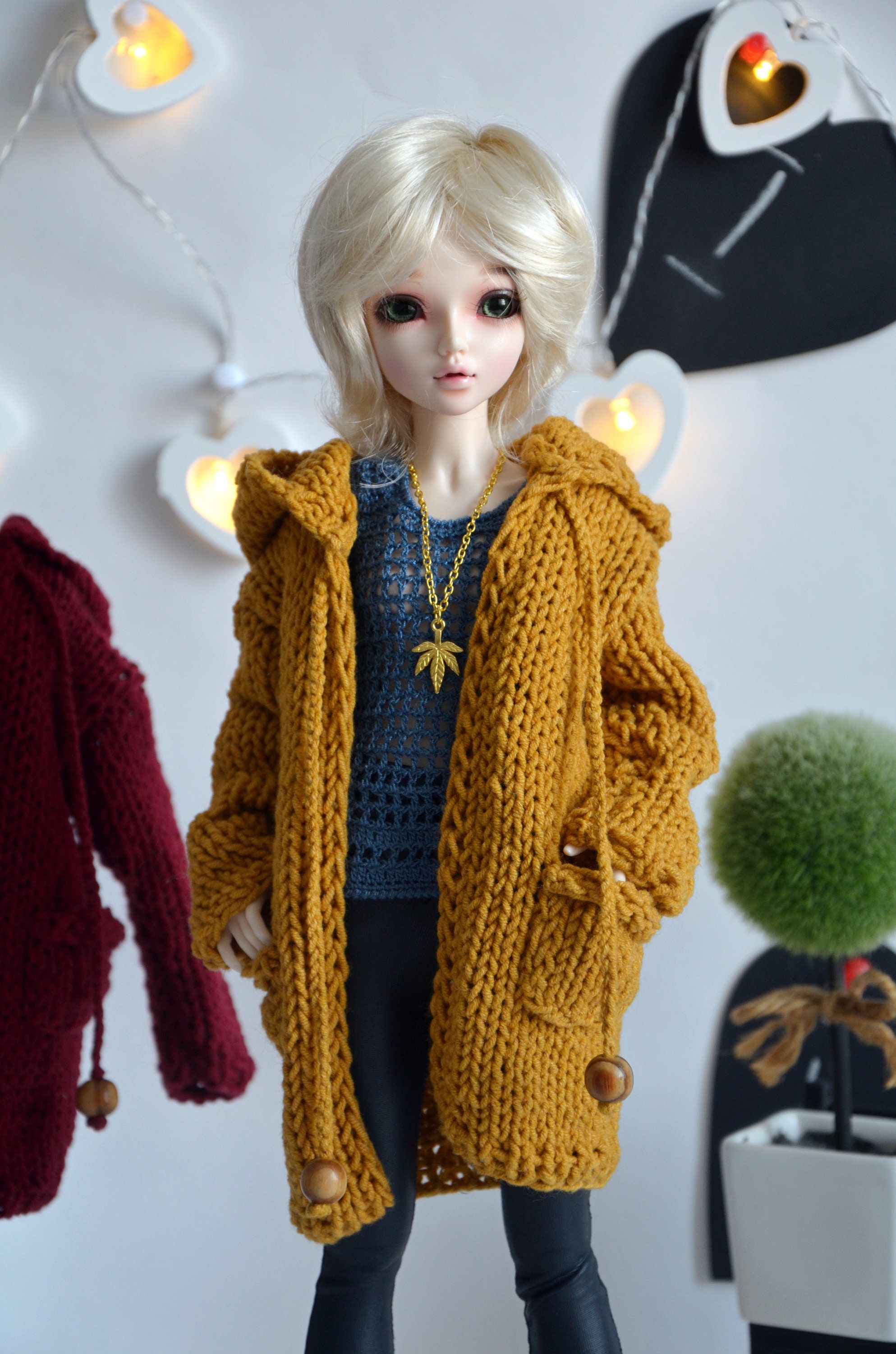 Knitted Cardigan With Hood for Minifee Slim Msd BJD 1/4 | Etsy