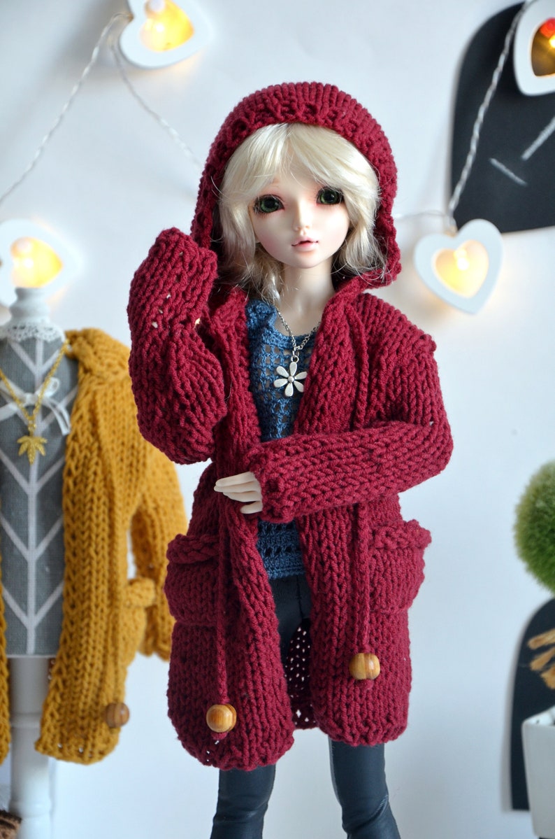 Knitted Cardigan With Hood for Minifee Slim Msd BJD 1/4 | Etsy