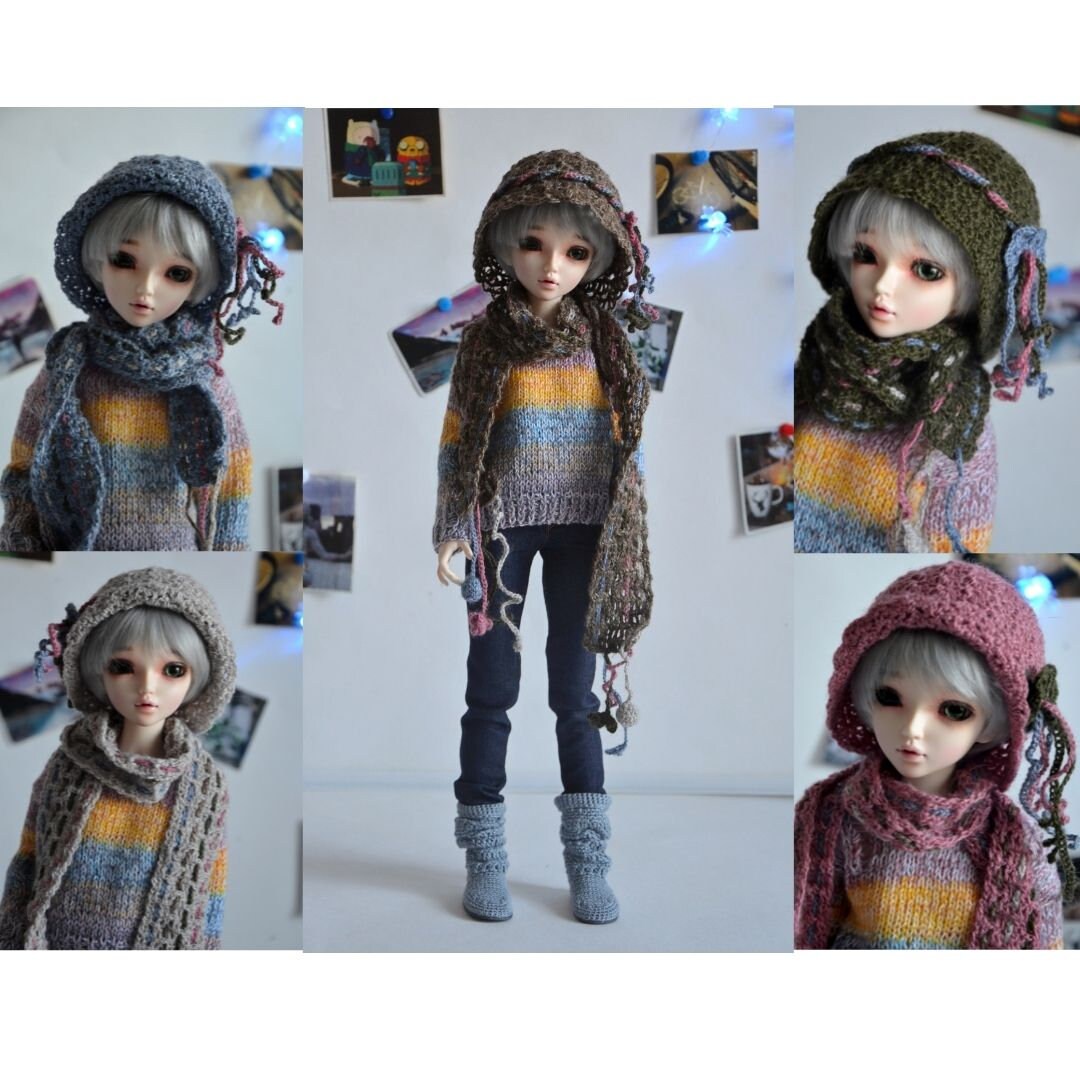 Hat and Scarf for Minifee, Msd, 1/4 BJD Doll. for People 14 - Etsy