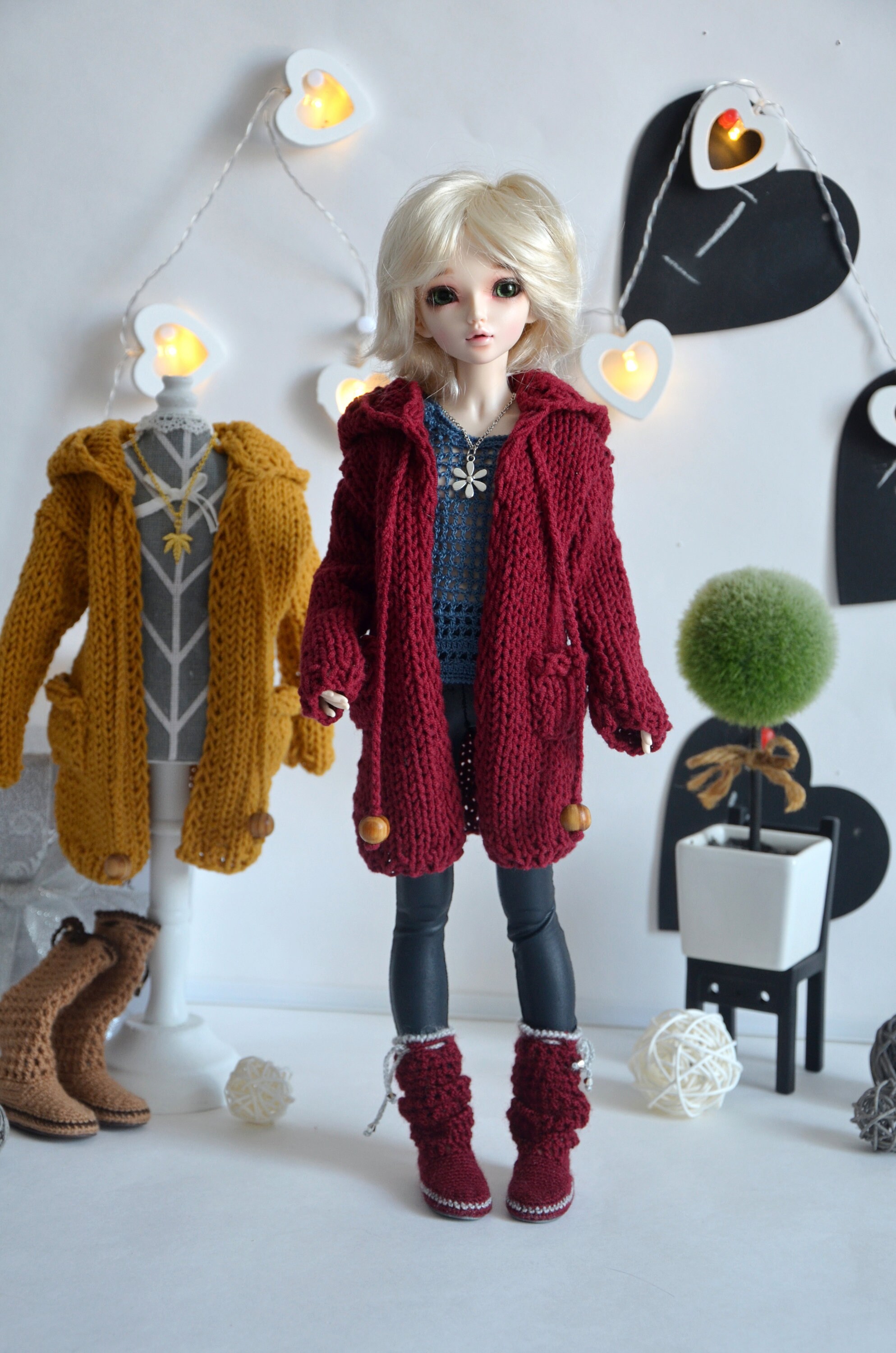 Knitted Cardigan With Hood for Minifee Slim Msd BJD 1/4 | Etsy