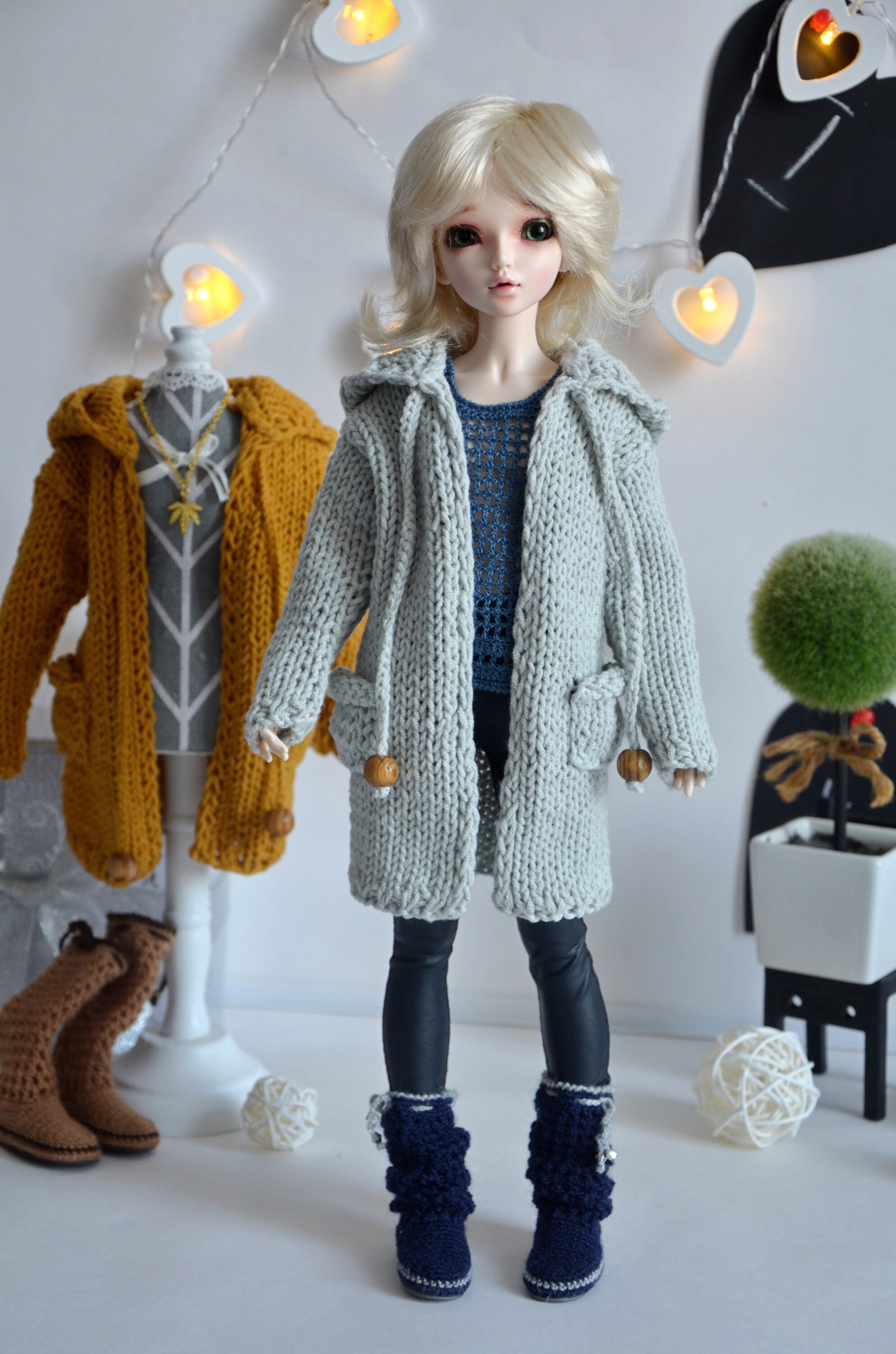 Knitted Cardigan With Hood for Minifee Slim Msd BJD 1/4 | Etsy