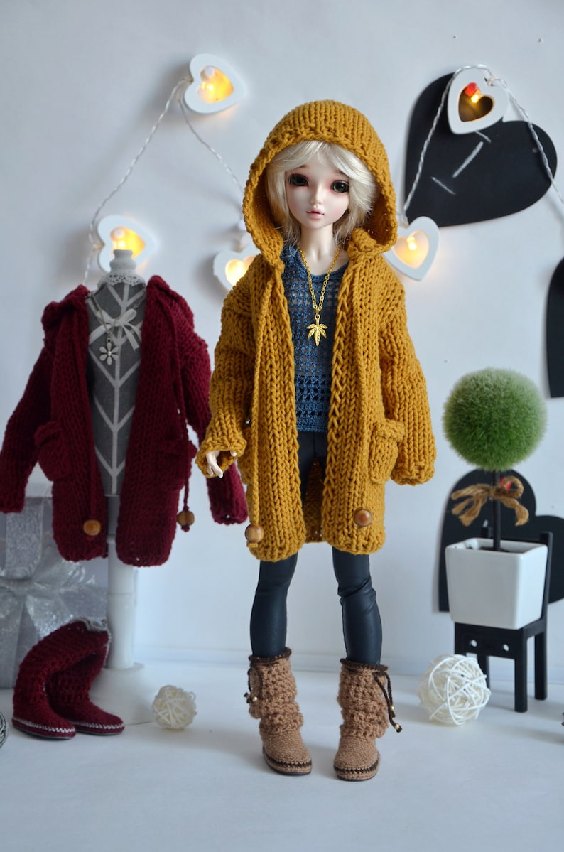 Knitted Cardigan With Hood for Minifee Slim Msd BJD 1/4 - Etsy