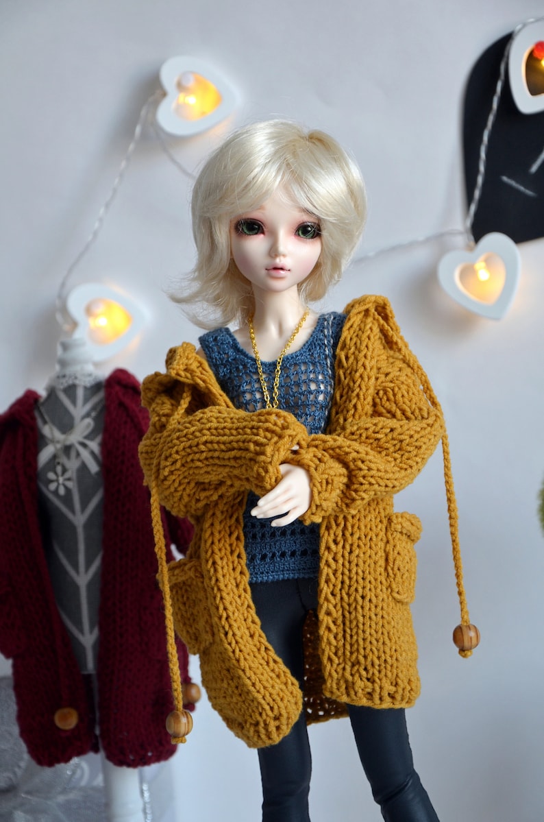 Knitted Cardigan With Hood for Minifee Slim Msd BJD 1/4 | Etsy