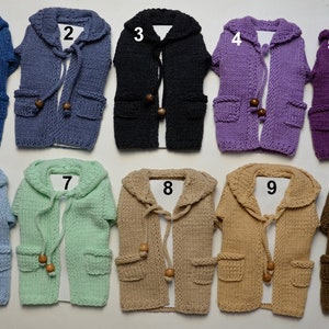 Knitted Cardigan With Hood for Minifee, Slim Msd, BJD 1/4 Doll.(for ...