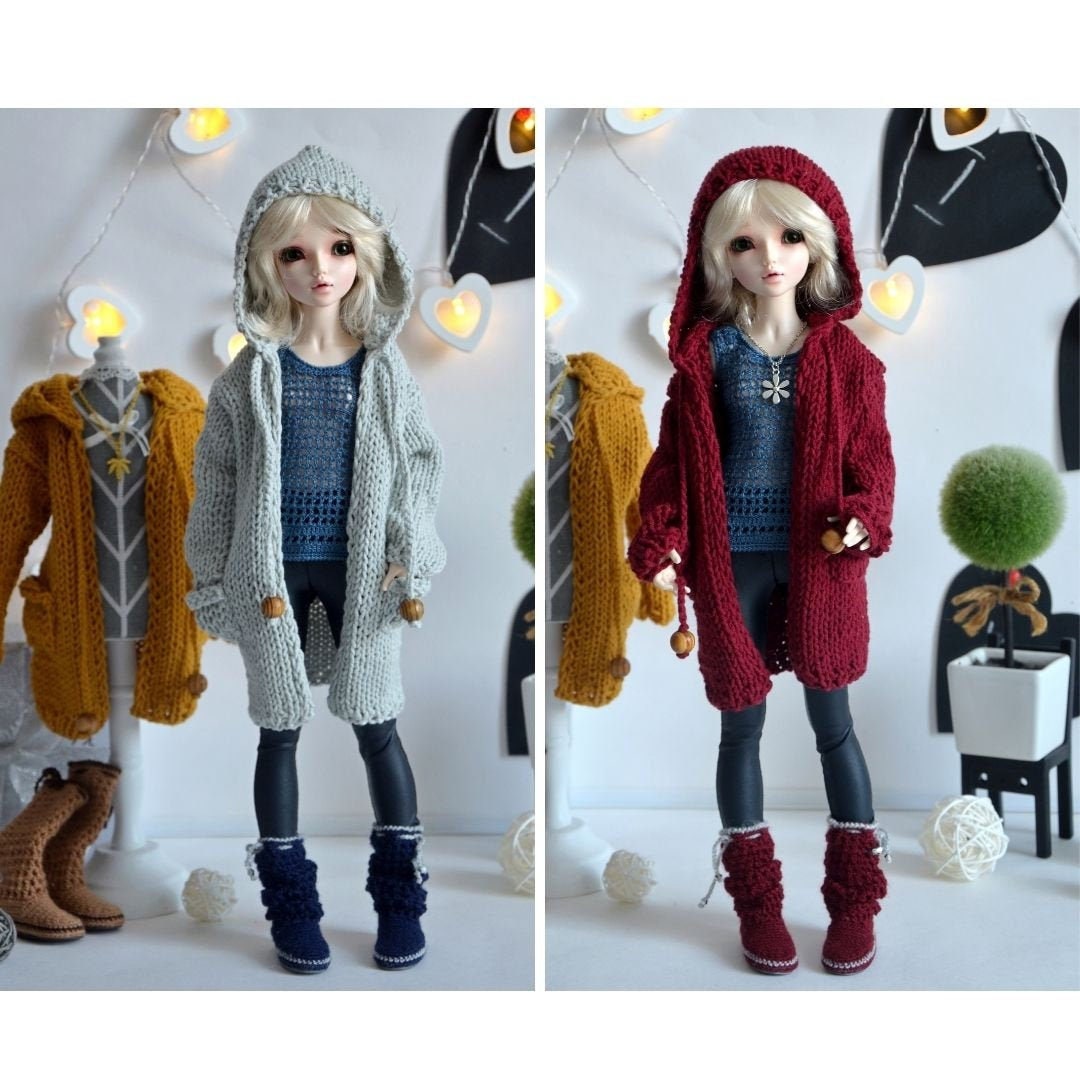 Knitted Cardigan With Hood for Minifee Slim Msd BJD 1/4 | Etsy