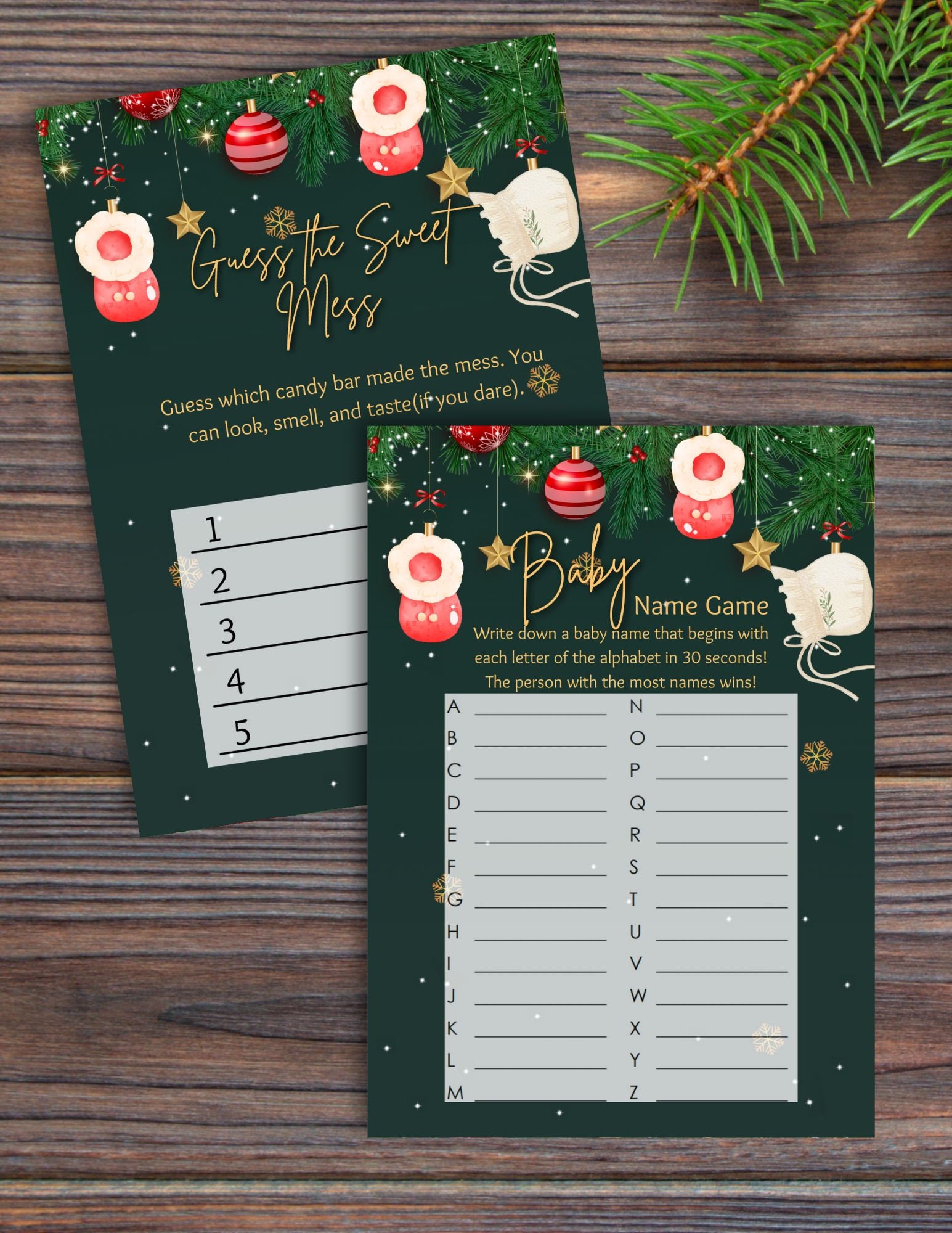 Christmas Baby Shower Games, 18 Printable Baby Shower Game, Christmas ...