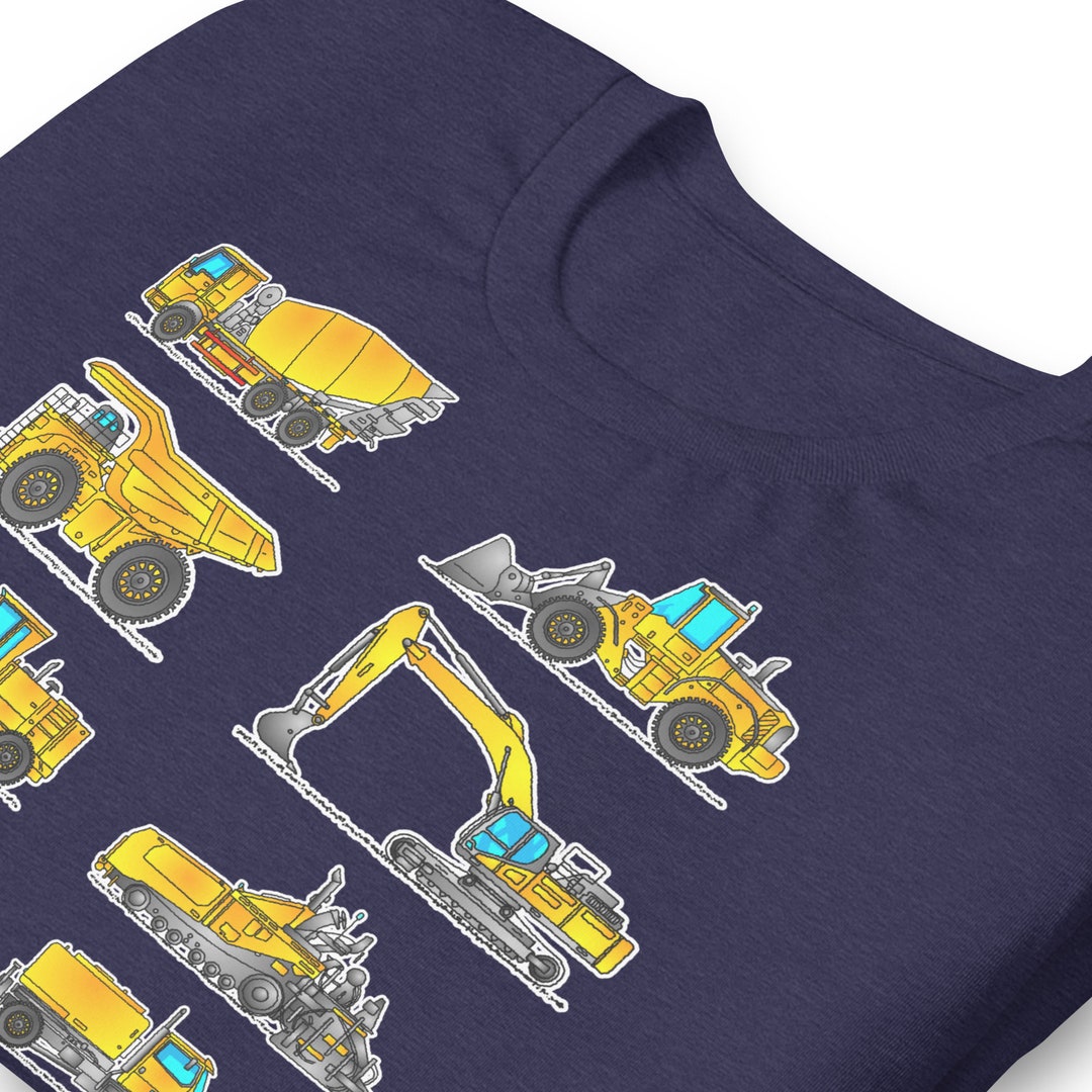 Construction Vehicles T-shirt: Excavator, Bulldozer, and More - Etsy