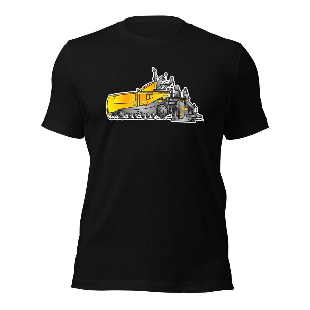 Asphalt Paver T-shirt, Adult Clothing, Yellow Road Construction Vehicle ...