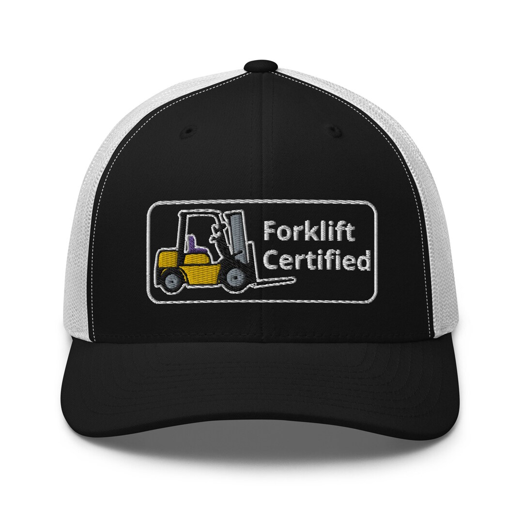Yellow Forklift Truck Cap, Forklift Certified Text. Mesh Back in 13 ...