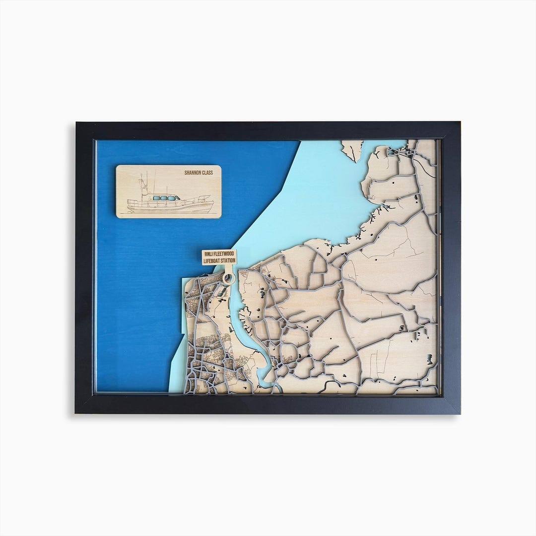 Fleetwood Lifeboat Station Wooden Map – Handcrafted Coastal RNLI Art ...