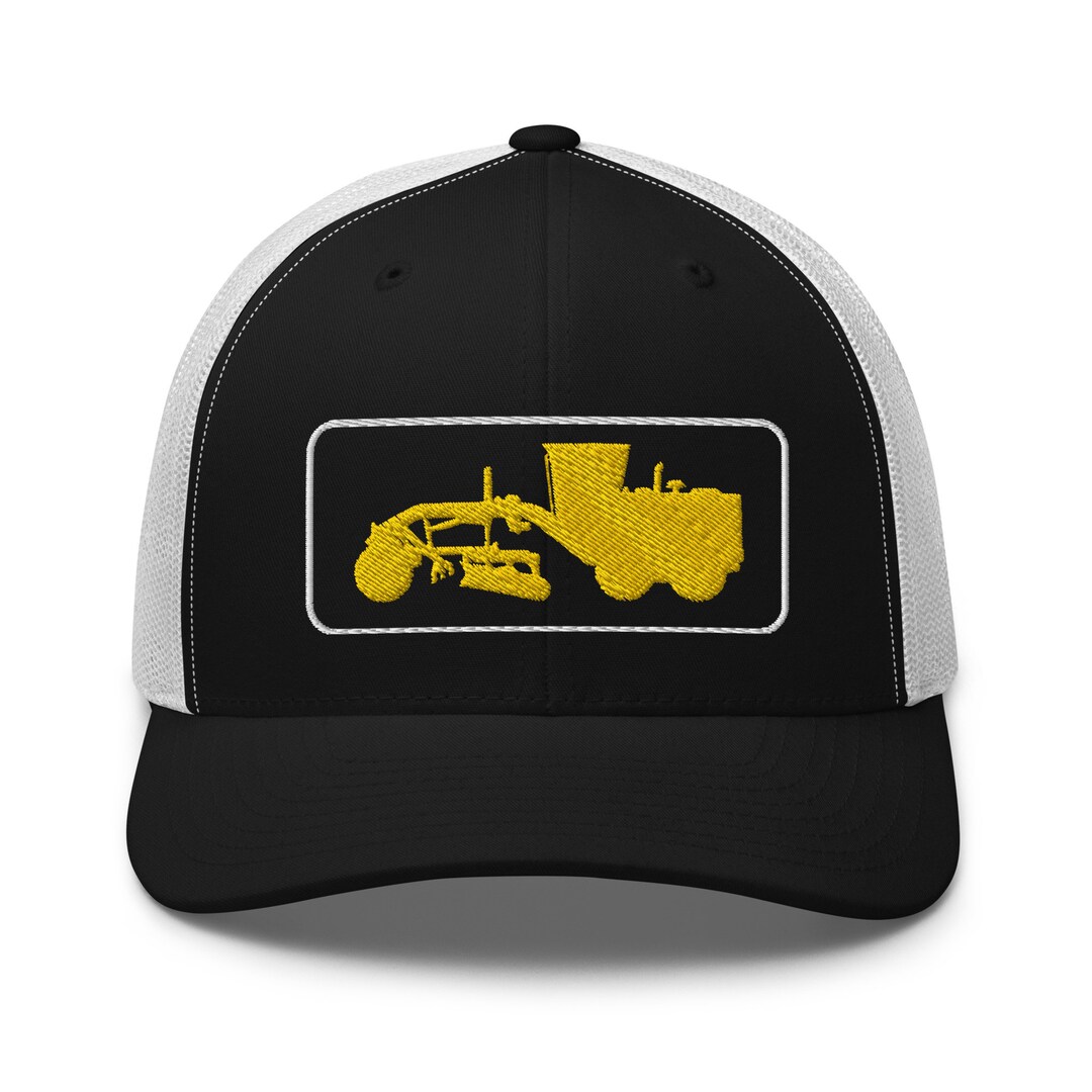Road Grader Cap. Trucker Cap With Embroidered Yellow Road Grader for ...
