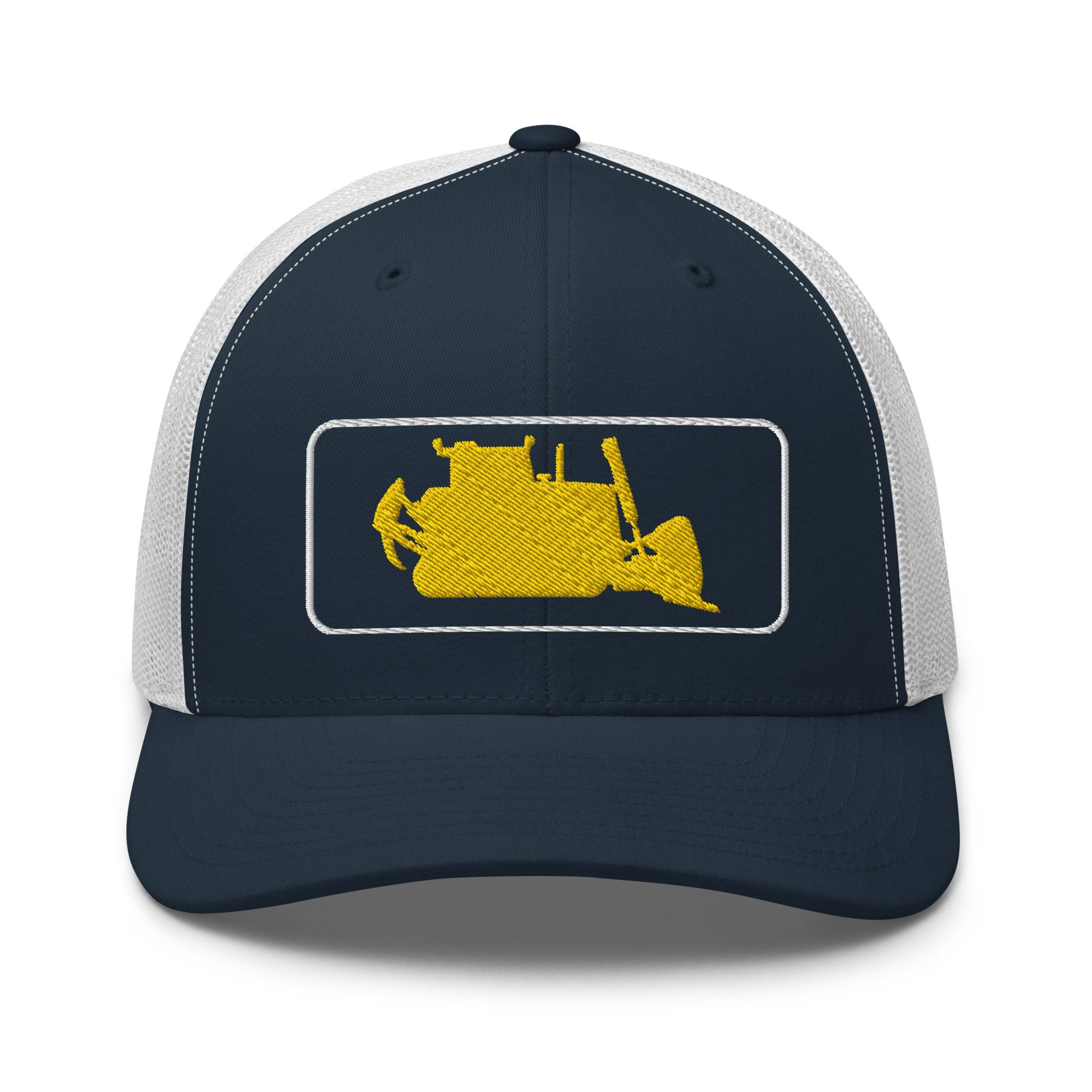 Bulldozer Cap. Trucker Cap With Embroidered Yellow Bulldozer for Heavy ...