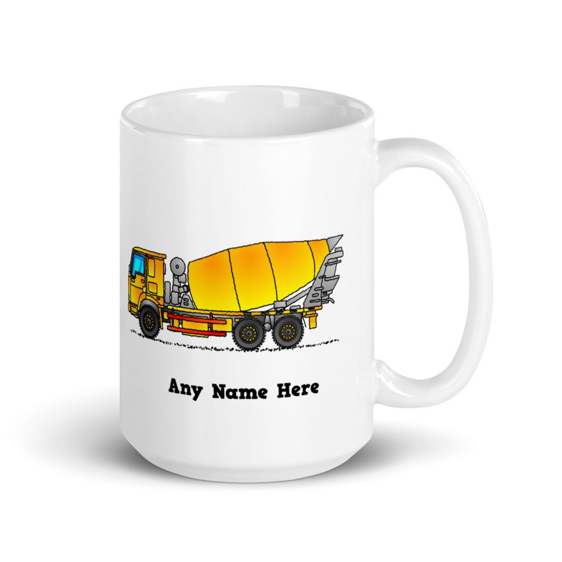 Personalized Concrete Mixer Mug. Coffee Mug With Yellow Cement - Etsy UK