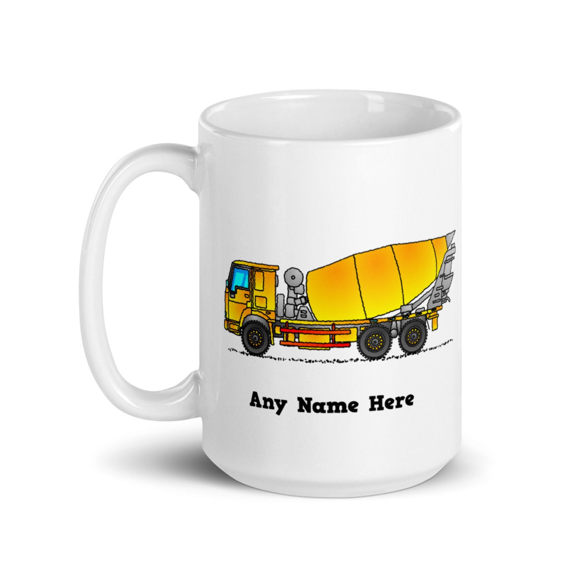 Personalized Concrete Mixer Mug. Coffee Mug With Yellow Cement - Etsy UK