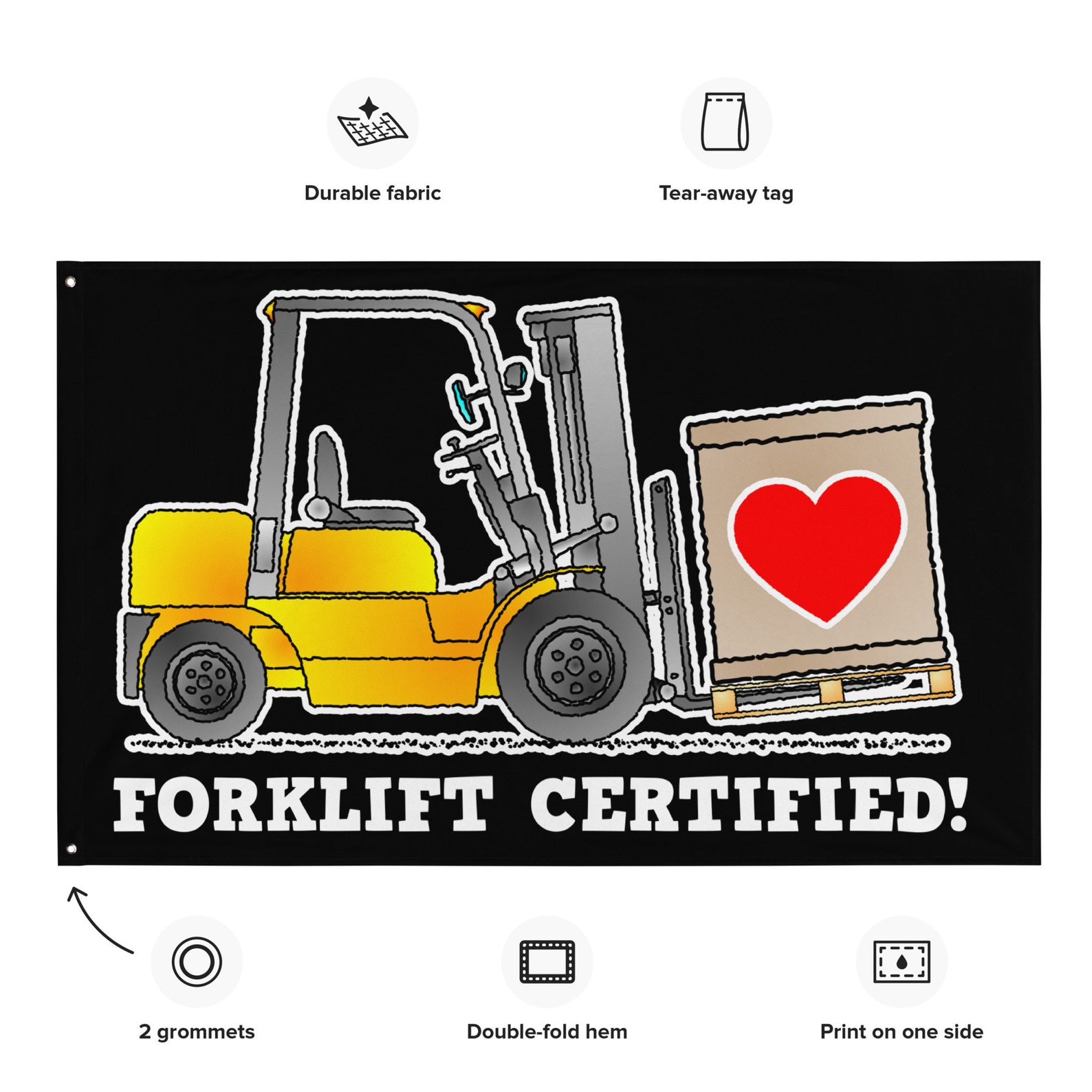 Certified Forklift Operator Flag, Celebrate Newly Qualified Driver for ...