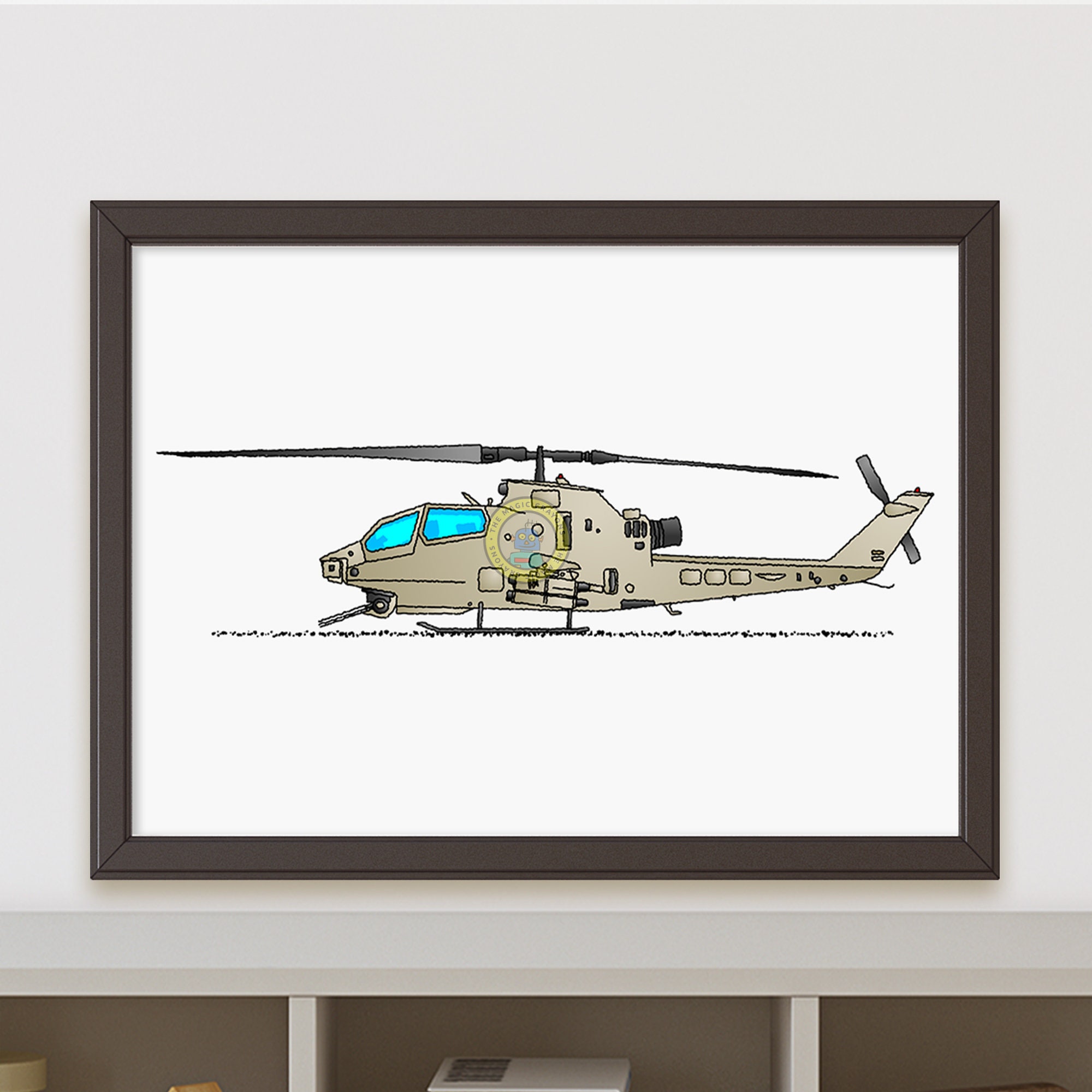 AH-1Z Viper Combat Helicopter Poster, USAF Military Aircraft Print ...