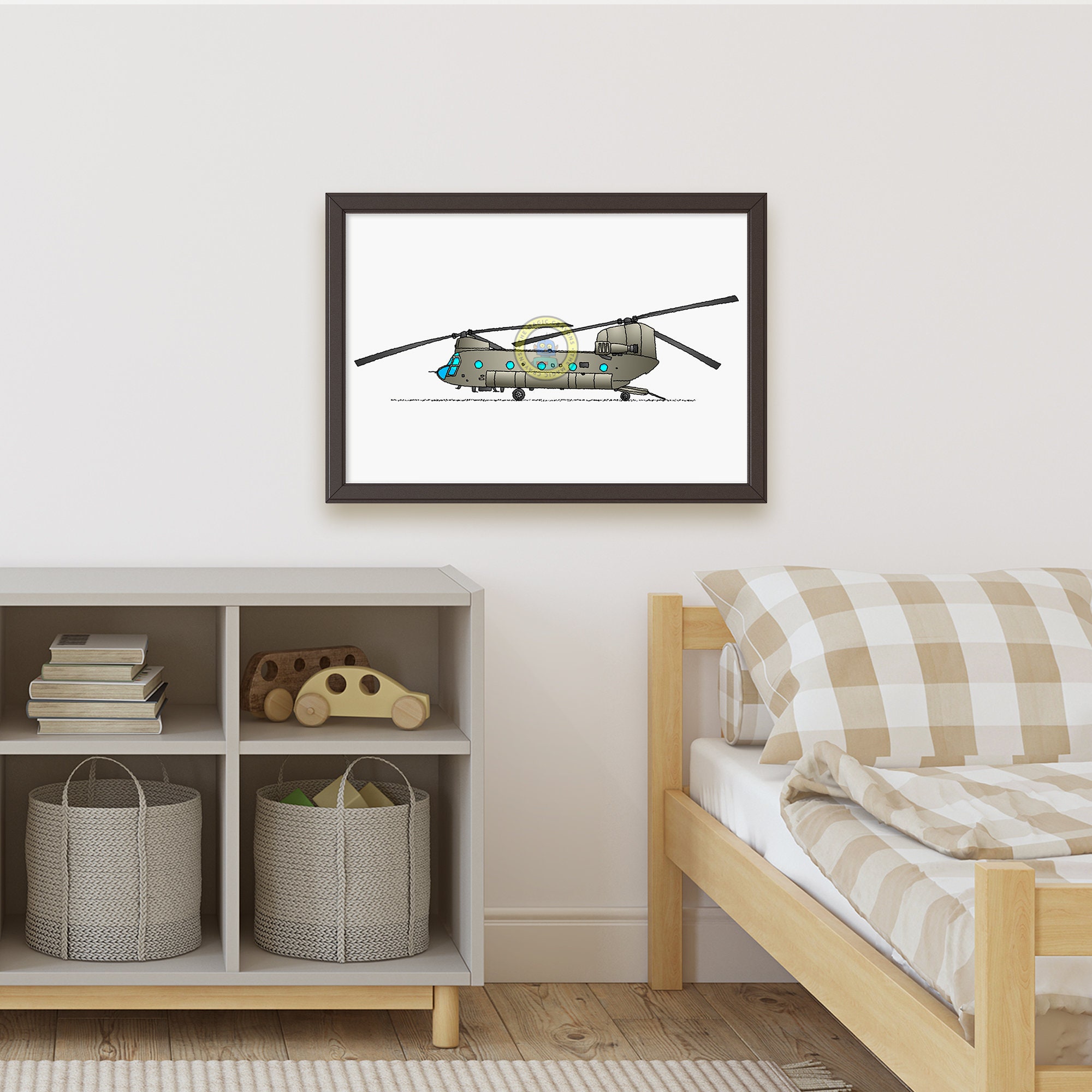Chinook Helicopter Poster. USAF Military Aircraft Print, Twin Blade Air ...