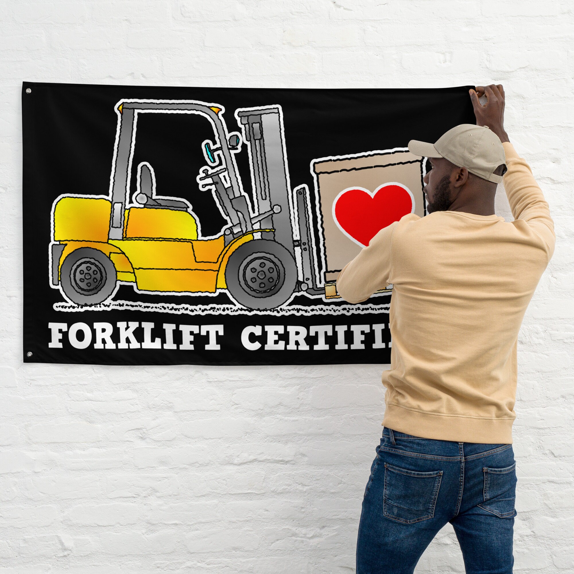 Certified Forklift Operator Flag, Celebrate Newly Qualified Driver for ...
