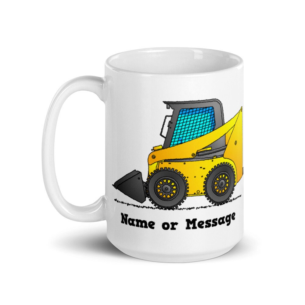 Personalized Skid Steer Mug. Custom Ceramic Coffee Mug With Yellow Skid ...