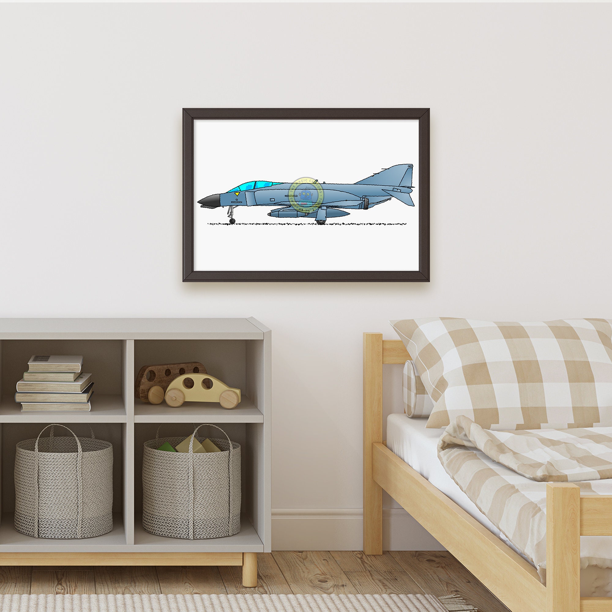 Phantom Fighter Jet Poster. Vintage Aircraft Wall Art Print. Aviation ...