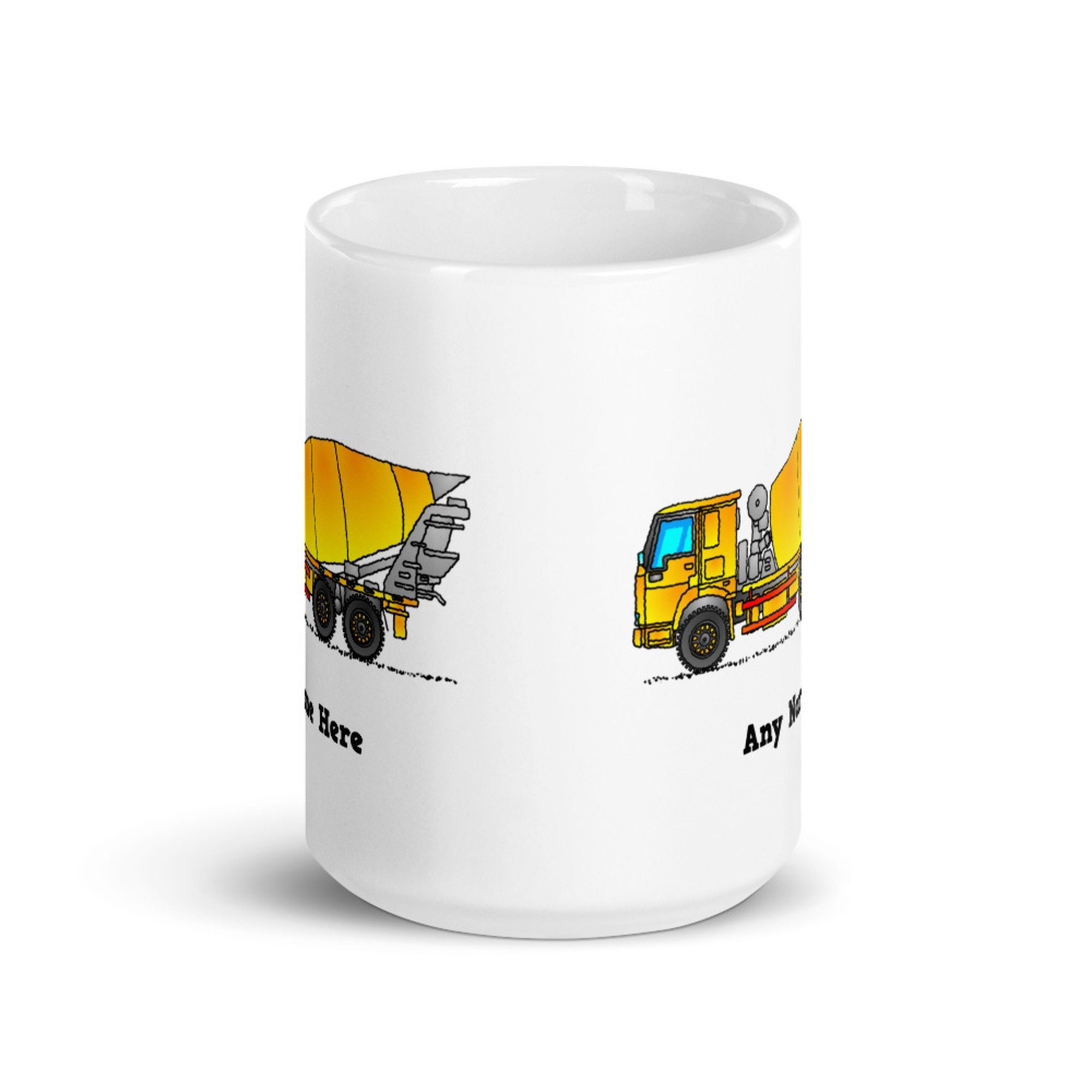 Personalized Concrete Mixer Mug. Coffee Mug With Yellow Cement - Etsy UK