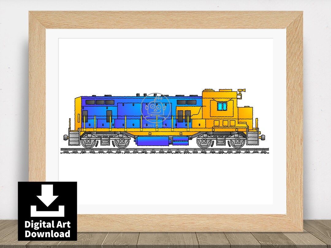 American Diesel Train. Electric Railroad Engine Printable - Etsy UK