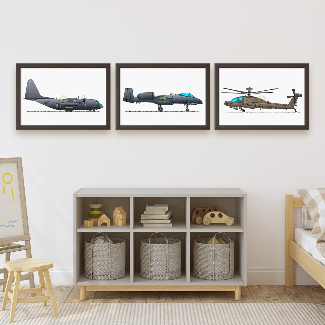 Set of 3 Military Aircraft Posters. Choose Any 3 Helicopter, Fighter ...