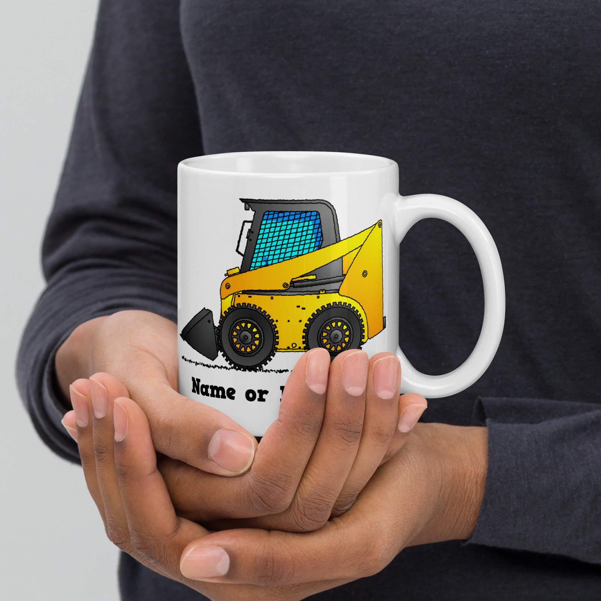 Personalized Skid Steer Mug. Custom Ceramic Coffee Mug With Yellow Skid ...