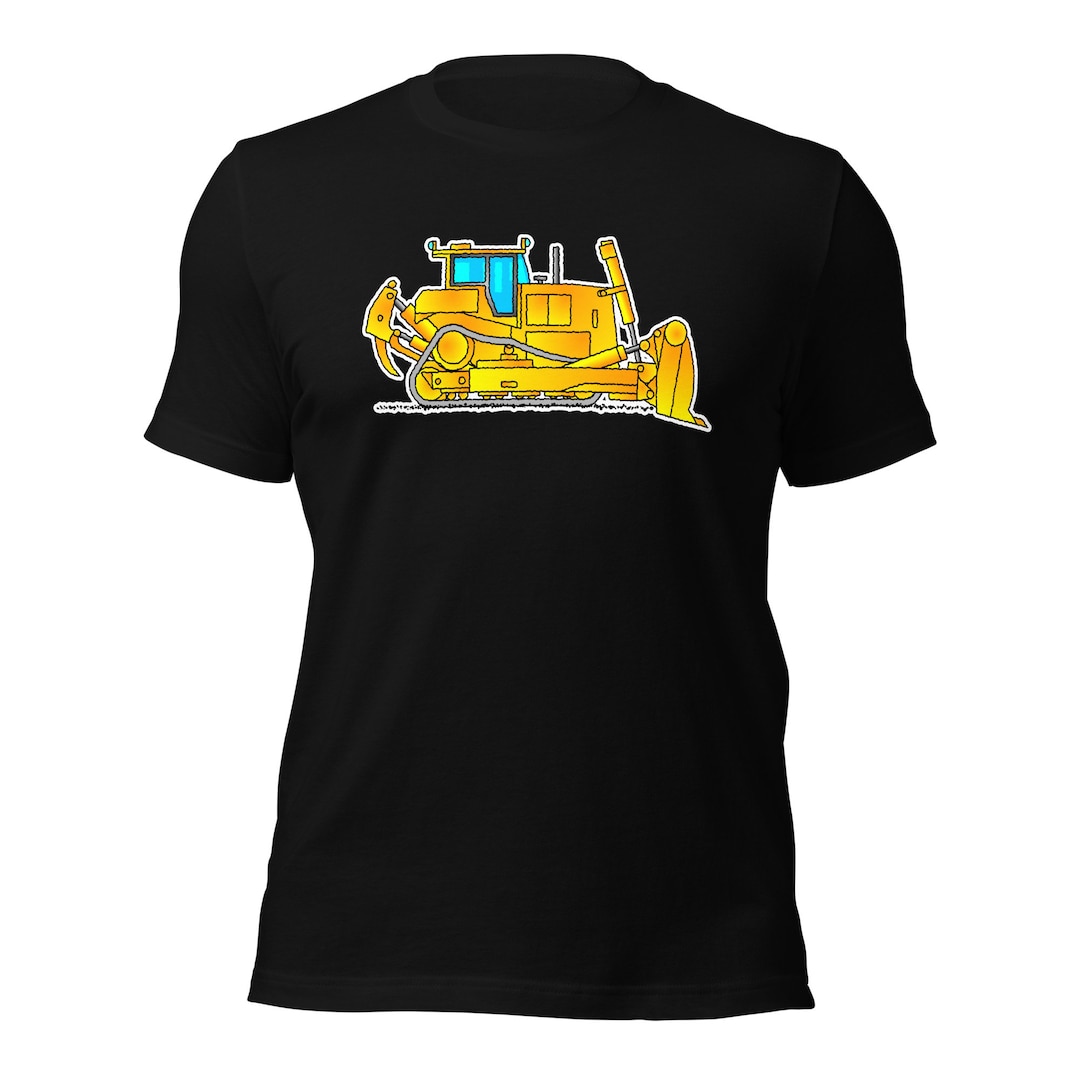 Bulldozer T-shirt, Adult Clothing, Yellow Construction Vehicle, Comfy ...