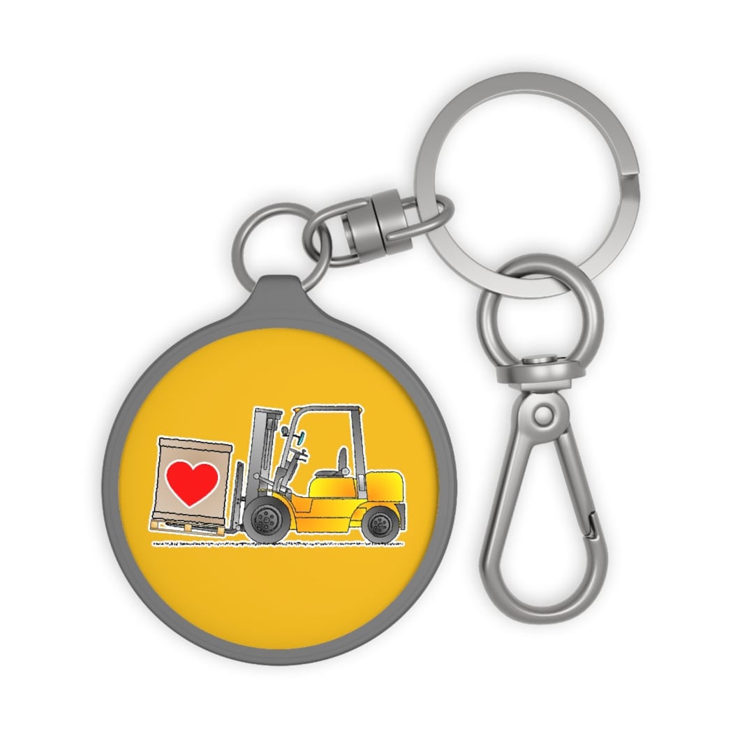 Yellow Forklift Keychain: 'I Love Forklifts' Message - Etsy